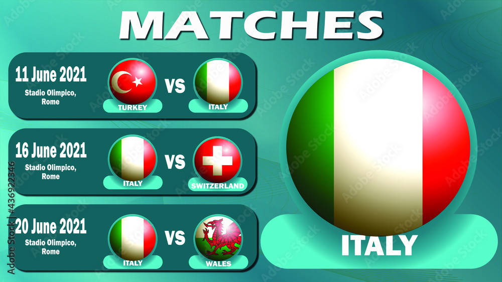 Schedule of matches of the Italian national team in the final stage of ...