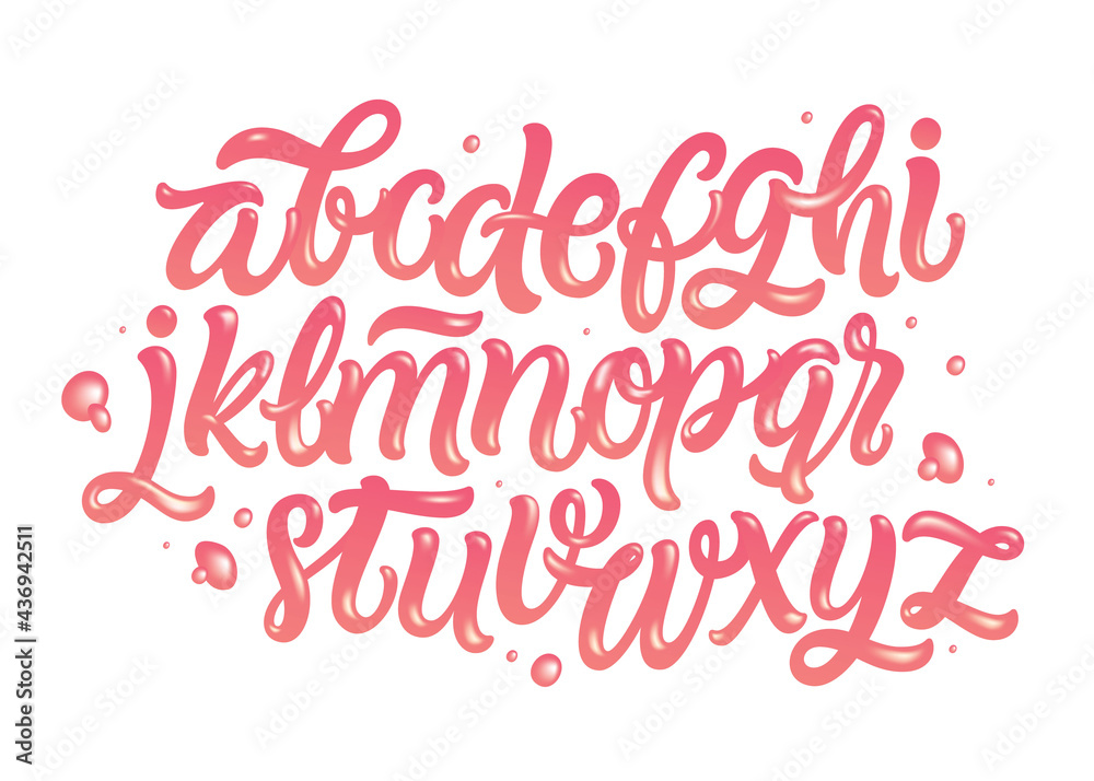 Image vectorielle Stock Bubble Gum Alphabet Set. Pink Font Isolated on ...