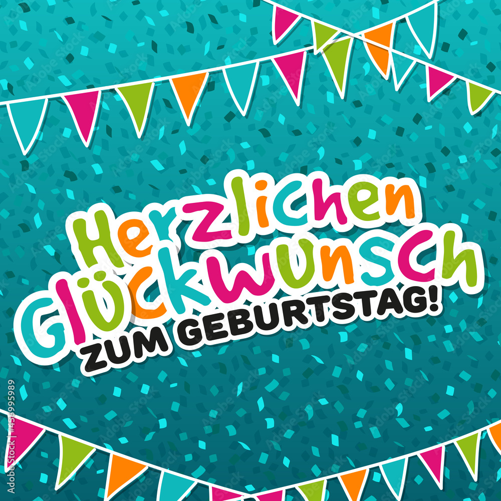 Herzlichen Glückwunsch zum Geburtstag - Happy Birthday Card. Stock ...