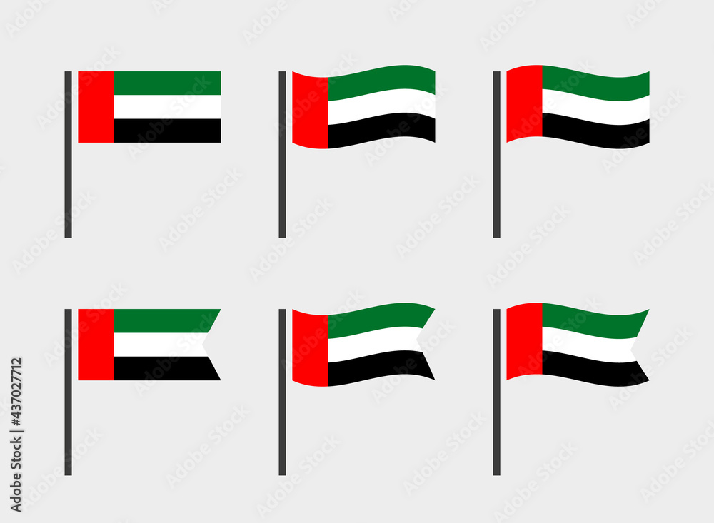 United Arab Emirates flag symbols set, national flag icons of UAE Stock ...