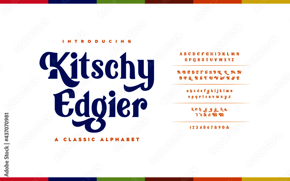 Alphabet typeface script style. Vector illustration fonts a to z and ...