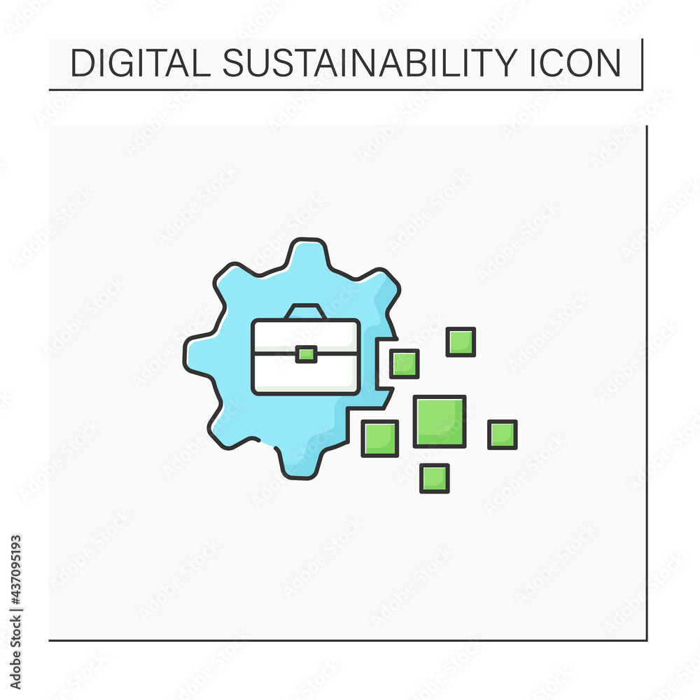 Business transformation color icon.Fundamental changes in business ...