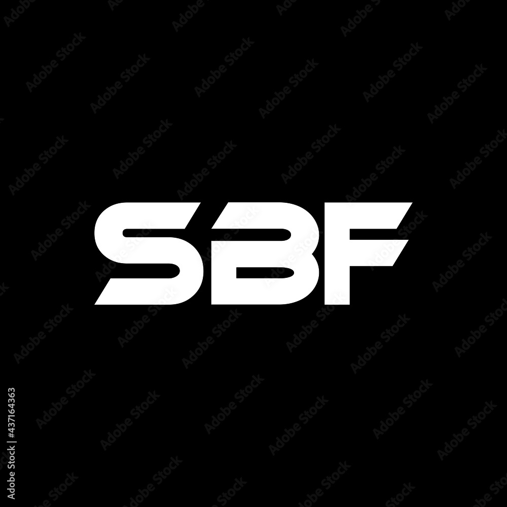 SBF letter logo design with black background in illustrator, vector ...
