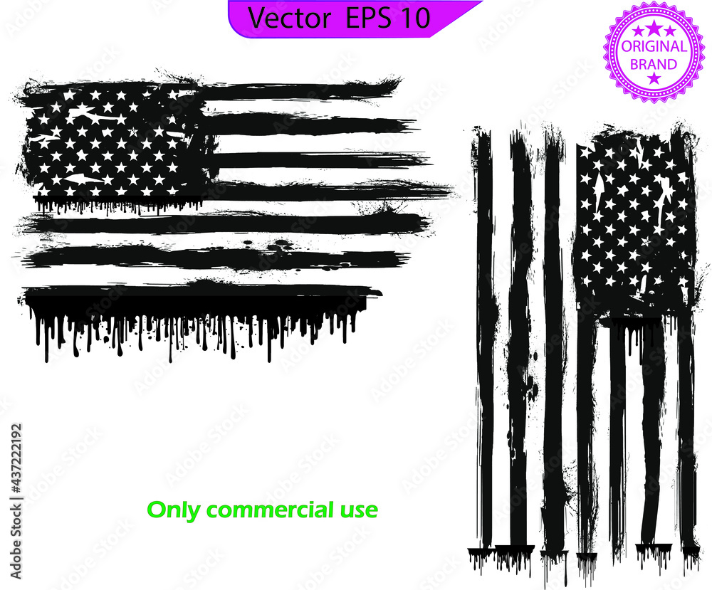 American Flag Dripping Paint Design. USA Flag. Distressed American flag ...