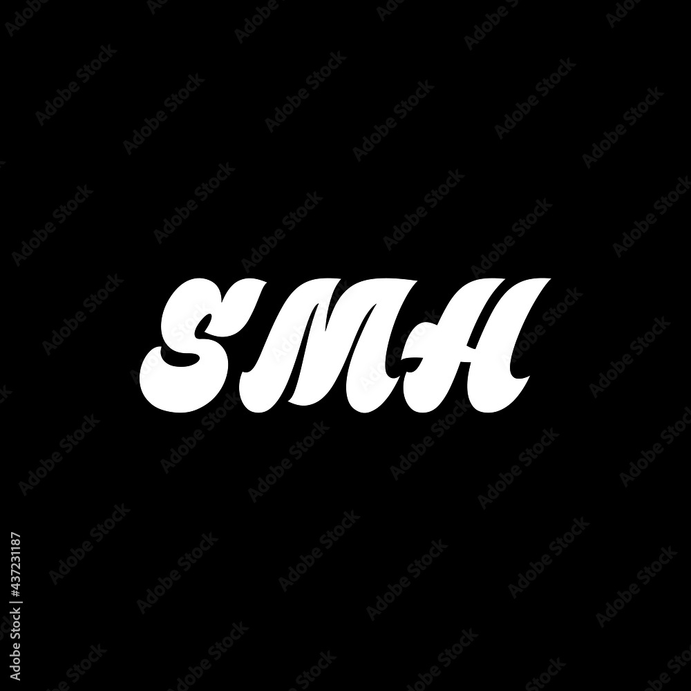 smh letter logo design with black background in illustrator, vector ...