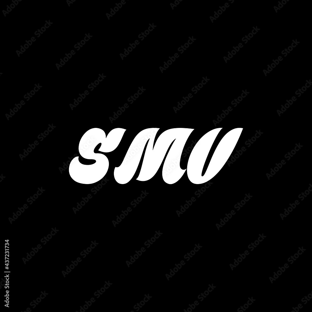 smv letter logo design with black background in illustrator, vector ...