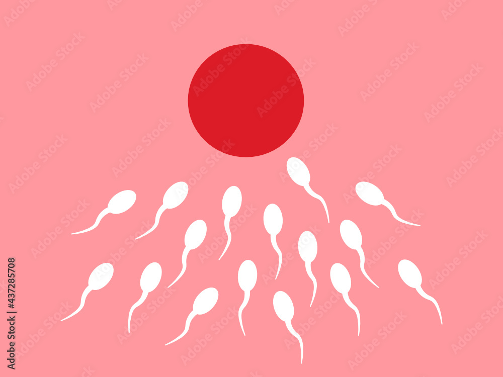 Fertility concept. Sperm and ovule illustration background. Quality ...