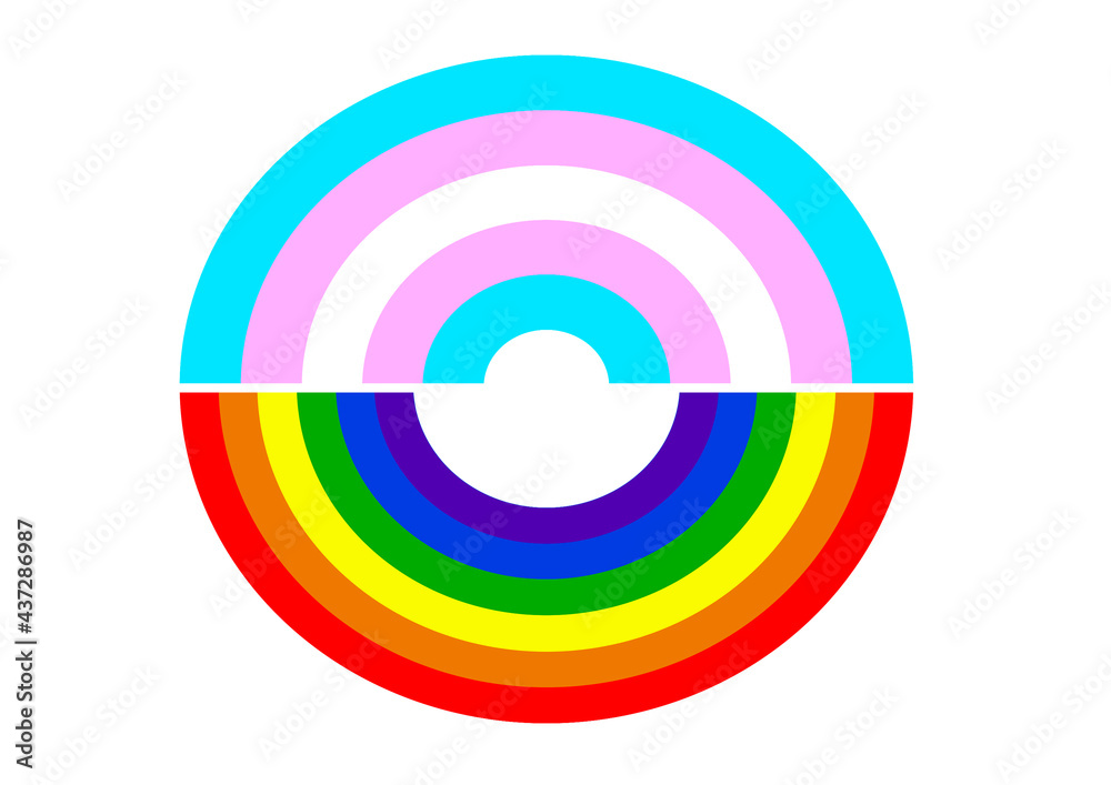 Circle formed by two rainbows with the colors of the LGBT and ...