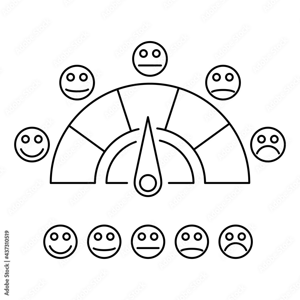 Simple icons rating scale of customer satisfaction. The scale of ...