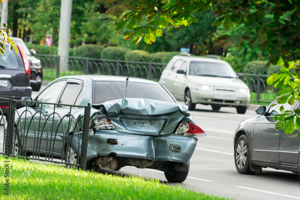 photo of the car after a traffic accident. Stock Photo | Adobe Stock