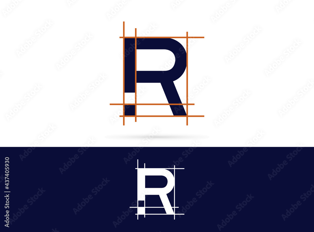 Letter R architecture logo design. Vector combination of construction ...