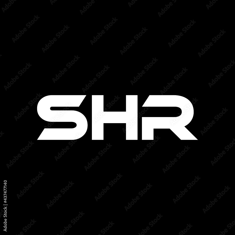 SHR letter logo design with black background in illustrator, vector ...