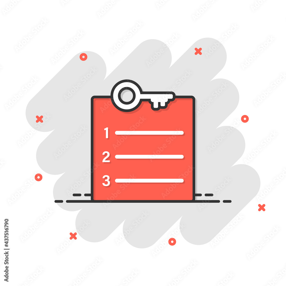 Password account icon in comic style. Keyword cartoon vector ...