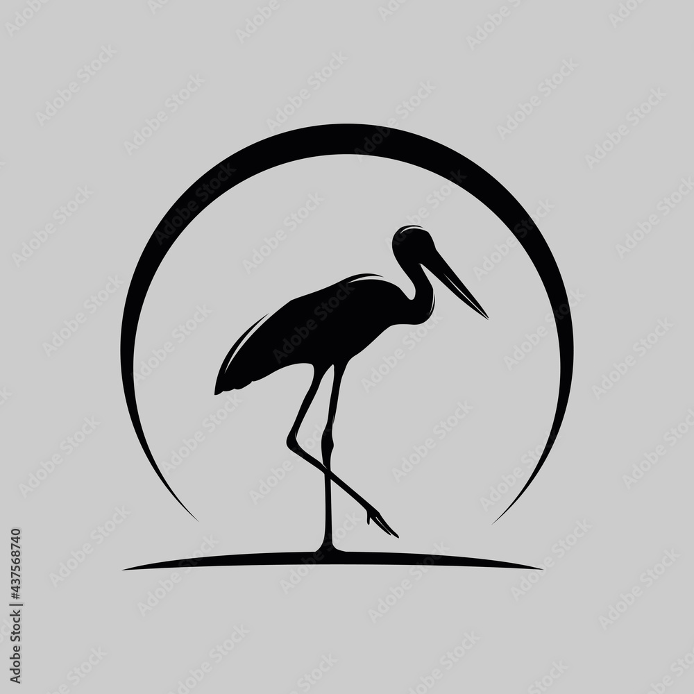 Blue Heron Logo Vector Stock Vector | Adobe Stock