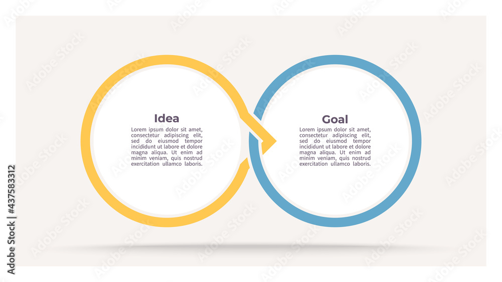 Business process. Timeline infographics with 2 steps, options, sections ...
