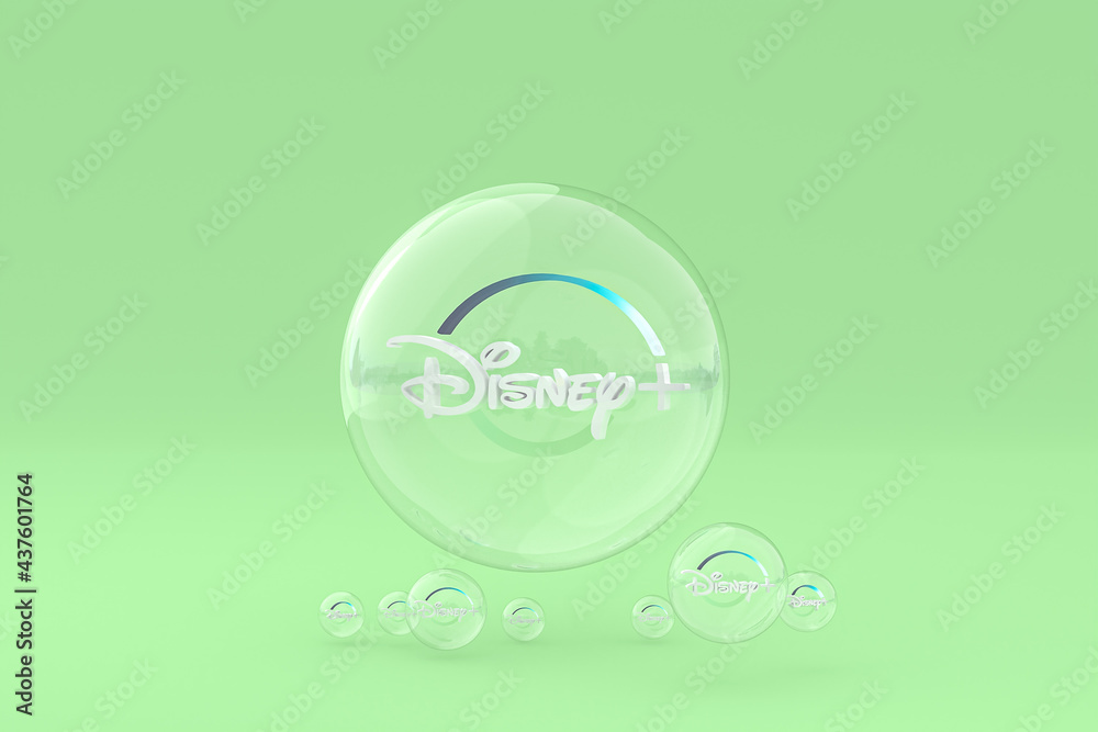 disney plus acrylic glass logo and disney plus icons copy space Stock ...