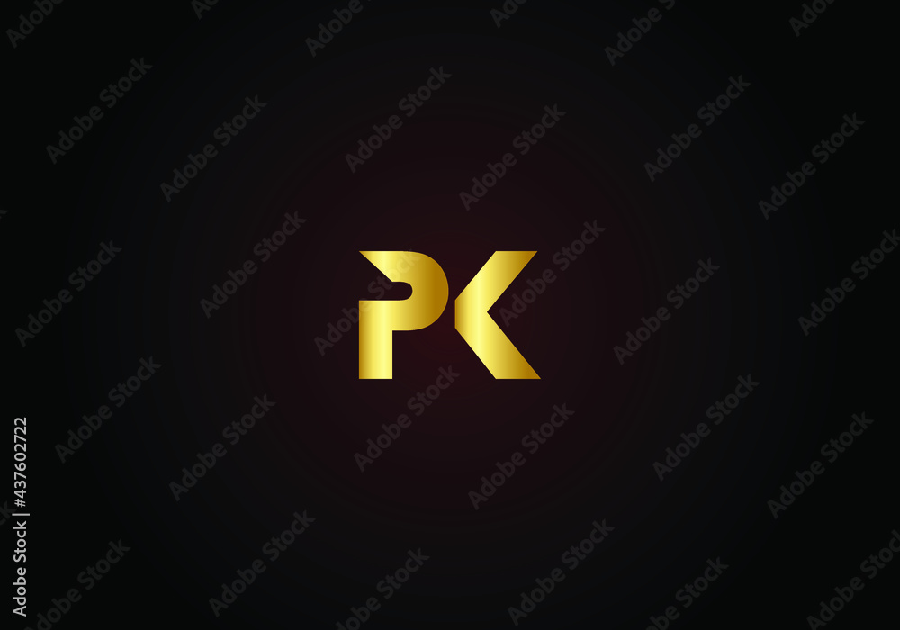 Initial PK letter linked logo vector template. Swoosh letter PK logo ...