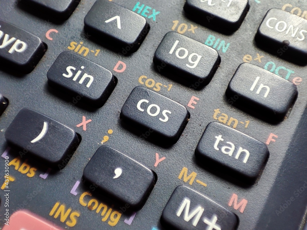 Sin, Cos, Tan Button on a calculator Stock Photo | Adobe Stock