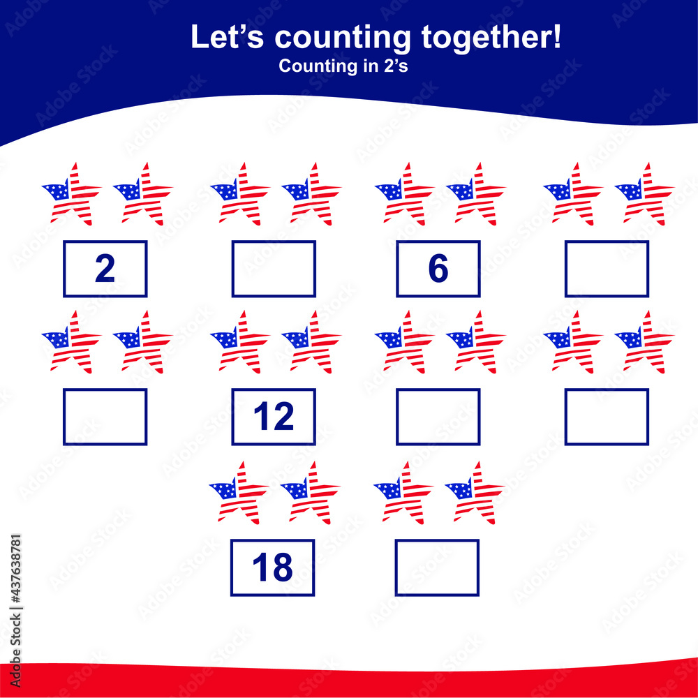American Independence Day counting game for Preschool Children. This ...