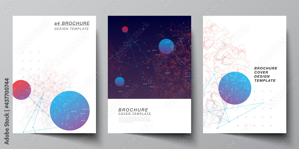 Vector layout of A4 cover mockups templates for brochure, flyer layout ...