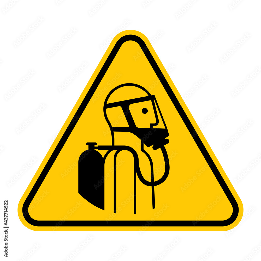 Use self-contained breathing appliance sign. Vector illustration of ...