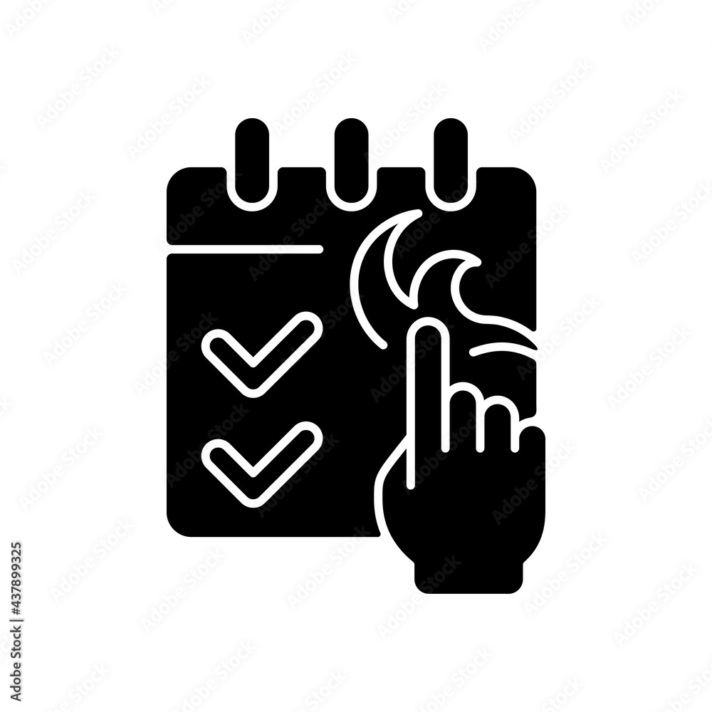 Vector de Stock No booking required black glyph icon. Tattoo session in ...