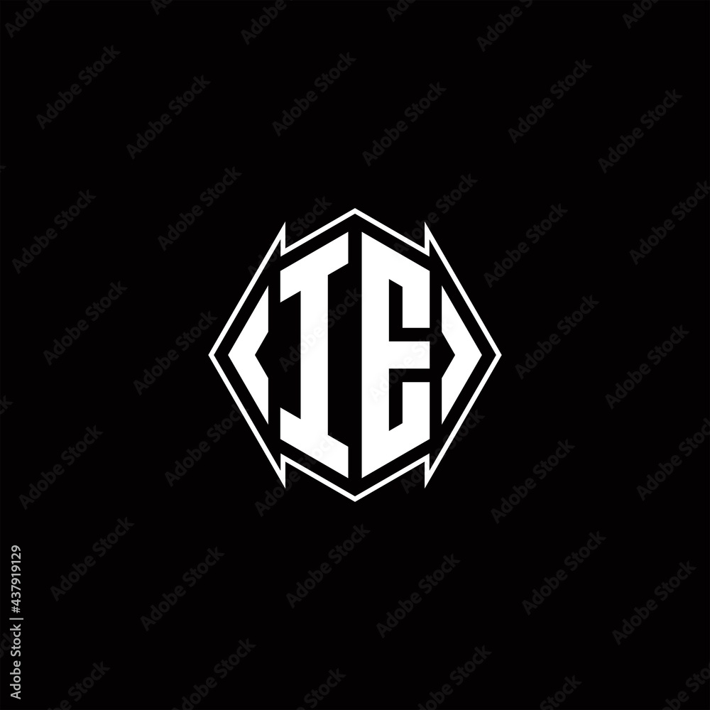 IE Logo monogram with shield shape designs template Stock Vector ...