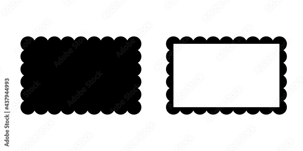 Scalloped rectangle shape and frame template. Clipart image. 素材庫向量圖 ...