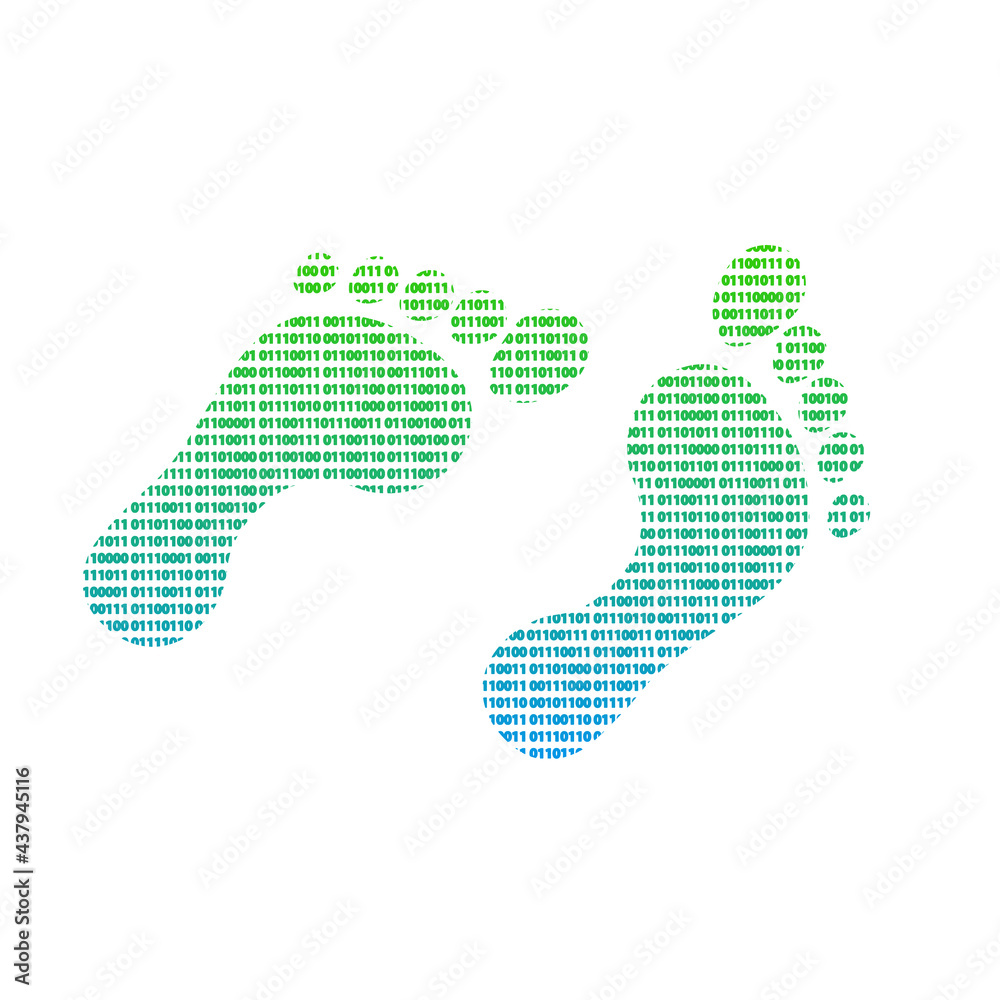 Digital footprint icon. Clipart image isolated on white background ...