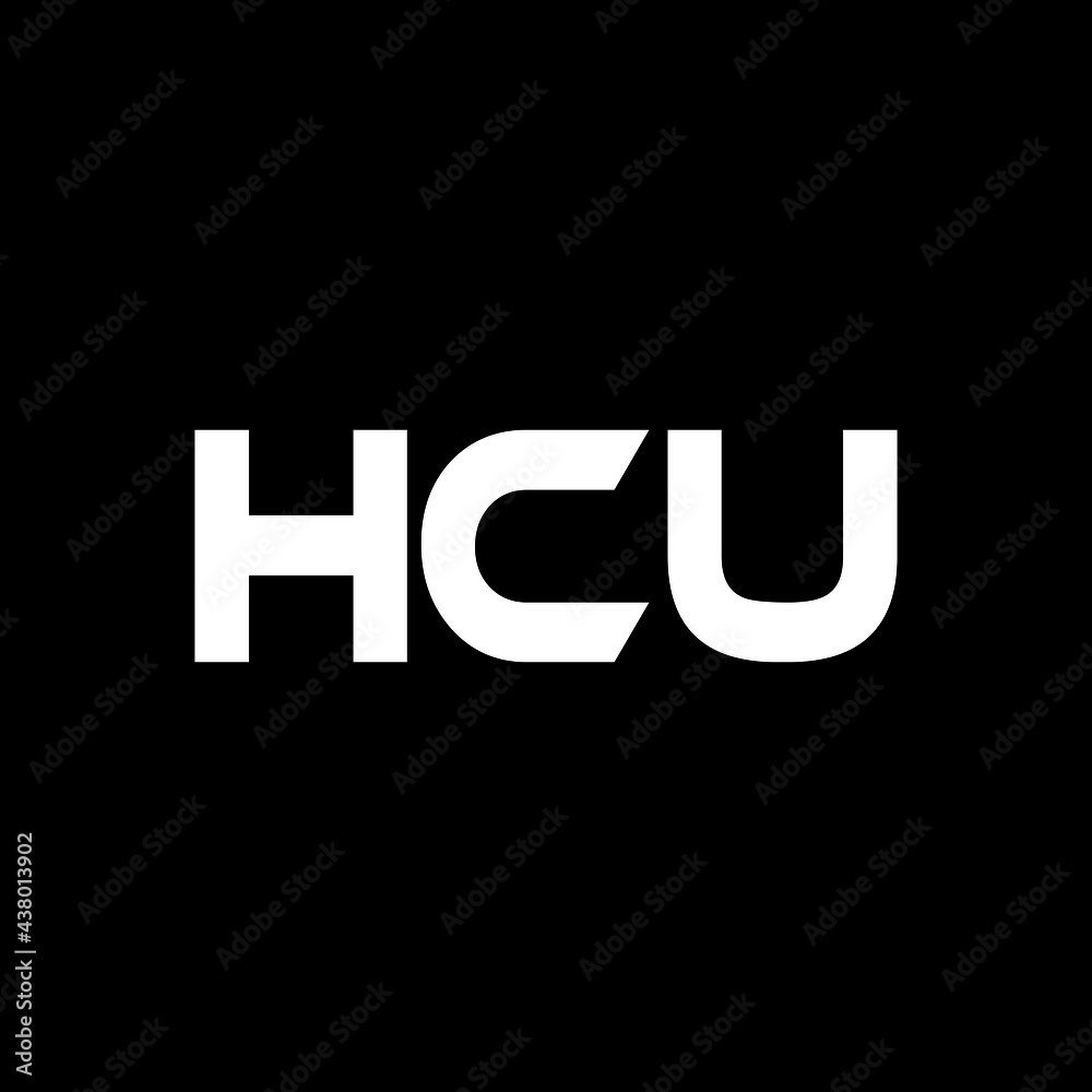 HCU letter logo design with black background in illustrator, vector ...