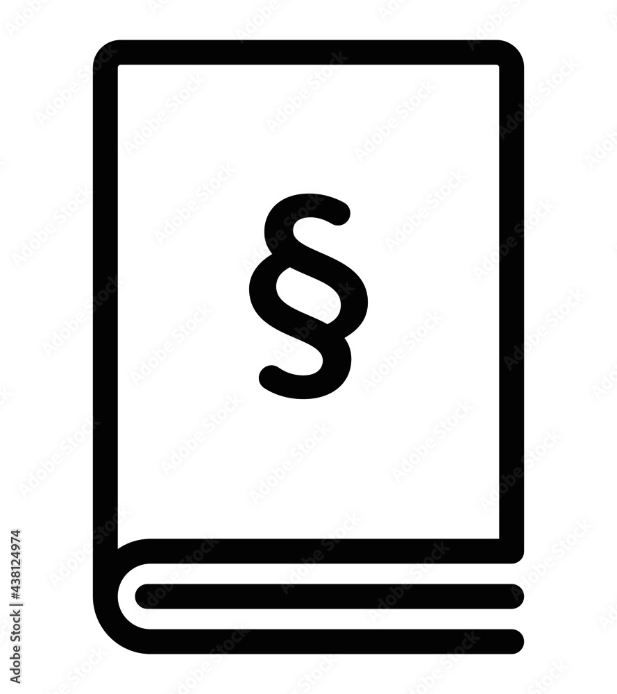 Law book with paragraph symbol line art vector icon Stock Vector ...