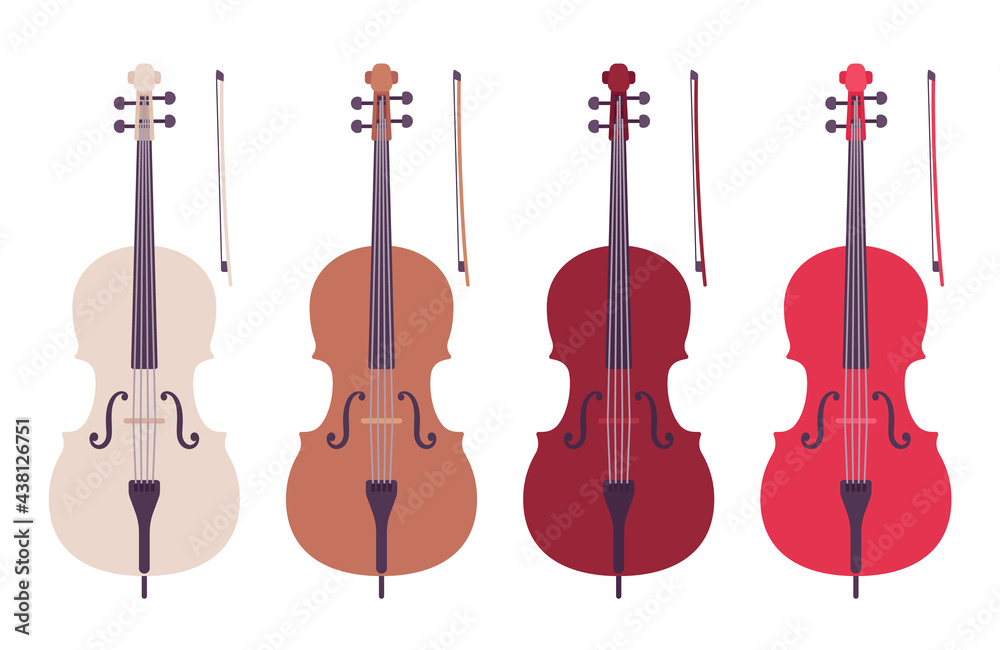 Image vectorielle Stock Cello double bass, symphony orchestra bowed ...