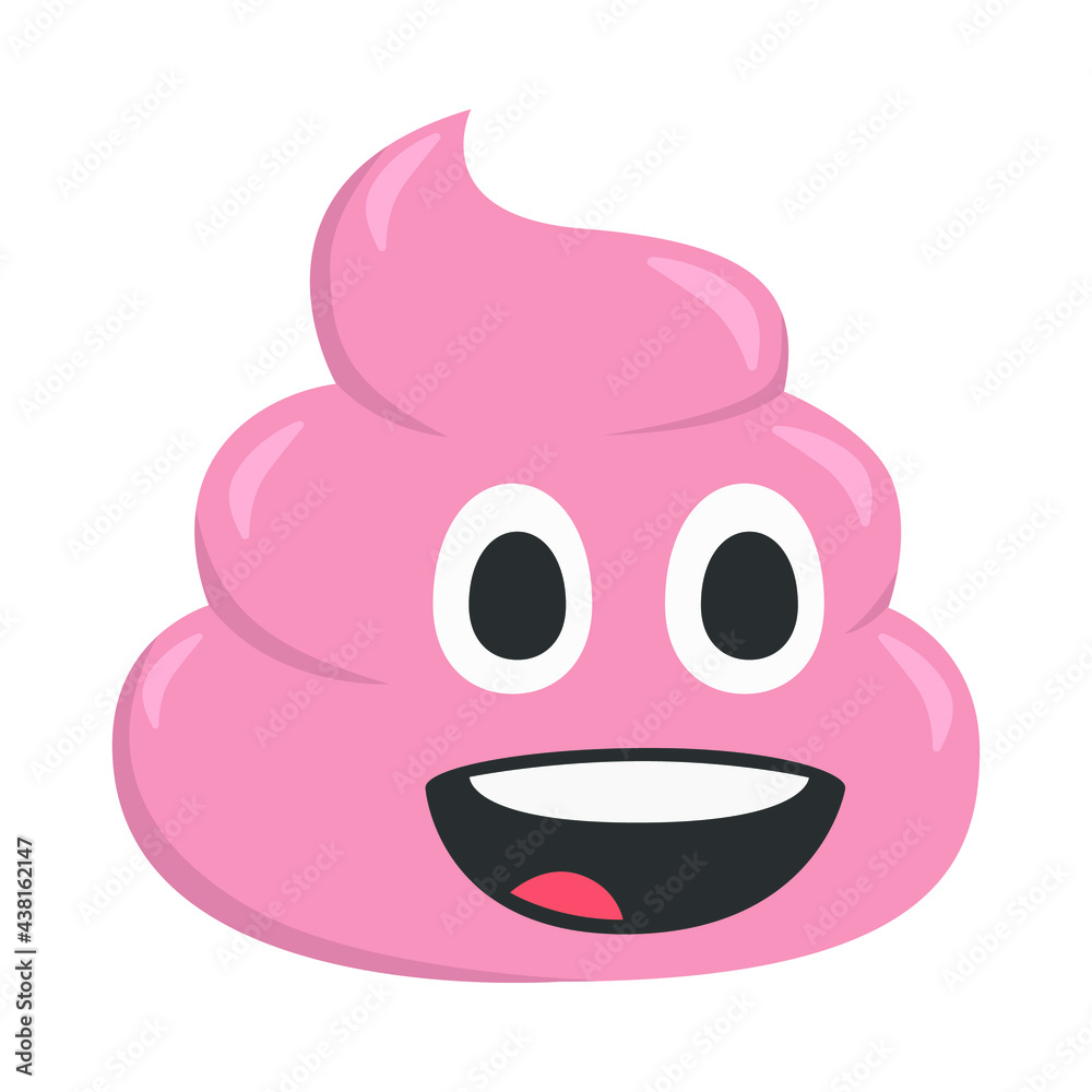 Vector de Stock Pink Poo Sign Emoji Icon Illustration. Shit Vector ...