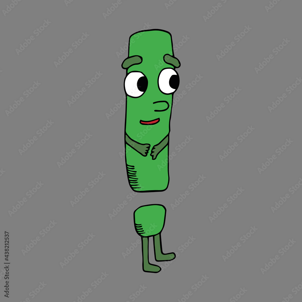 Exclamation mark. Vector illustration. Hand-drawn in doodle style ...