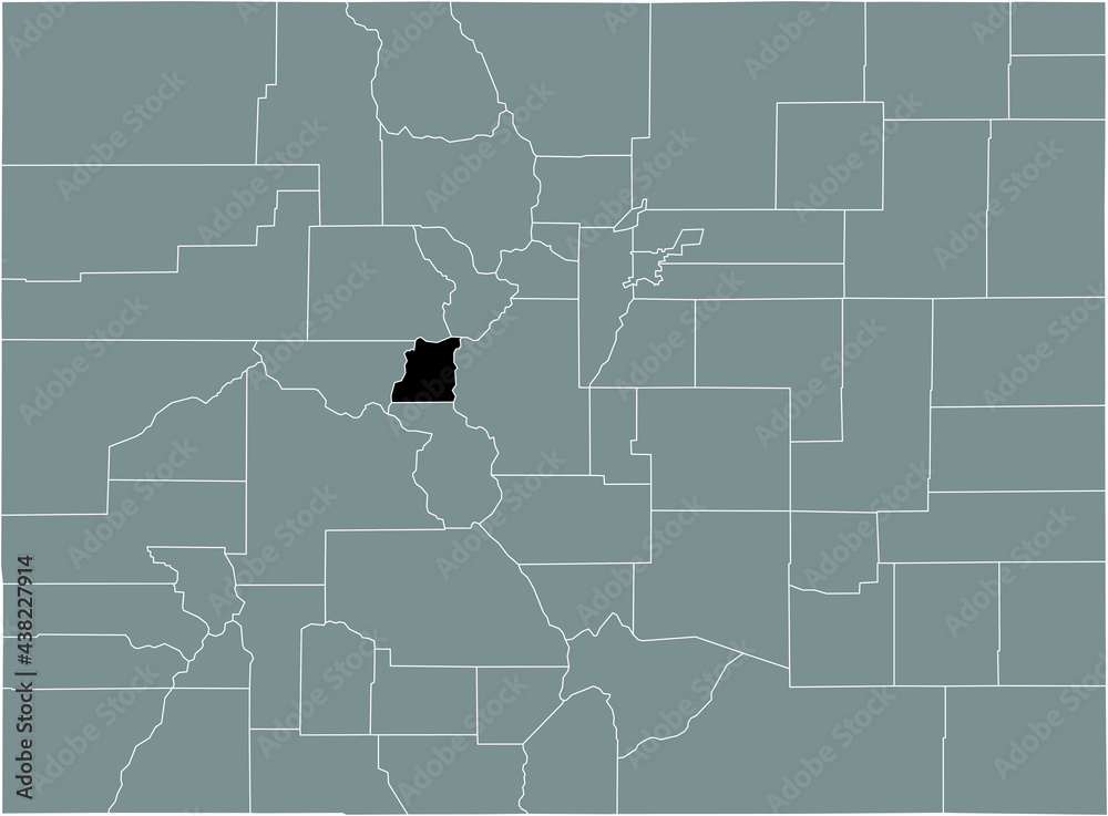 Black highlighted location map of the US Lake county inside gray map of ...