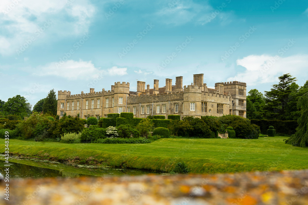 Corby, U.K., 6 May 2021. Dene Park Castle. Old big medieval traditional ...