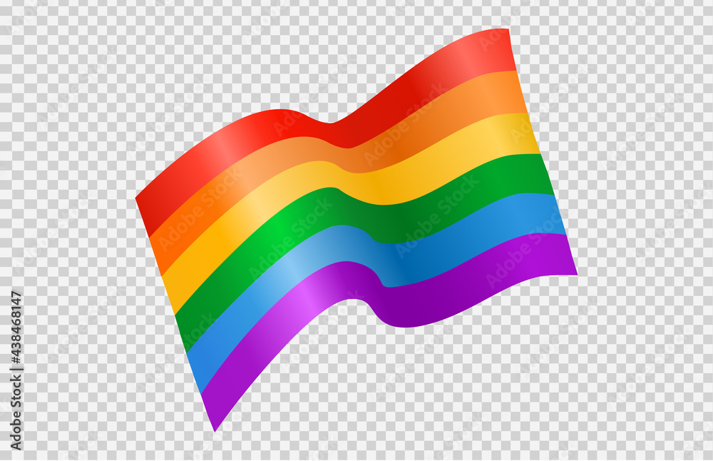 Waving rainbow LGBT flag isolated on png or transparent background ...
