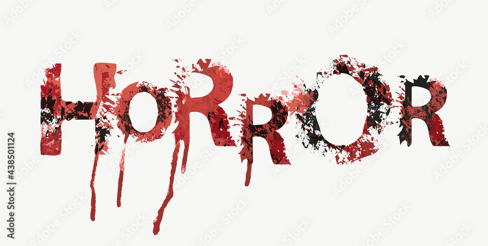 Vector de Stock HORROR lettering with bloody scary letters on a light ...