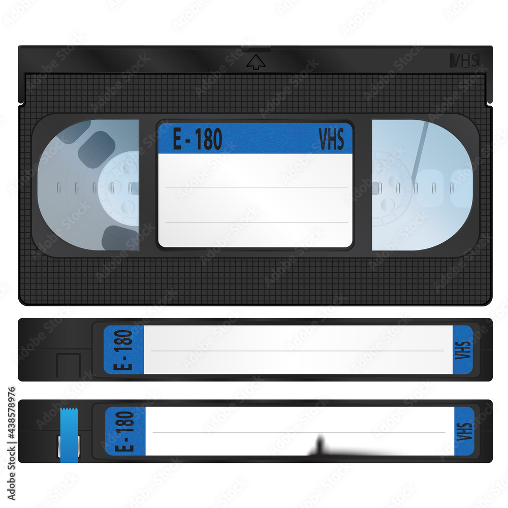 vhs video cassettes with the upper and side sides. realistic vector ...