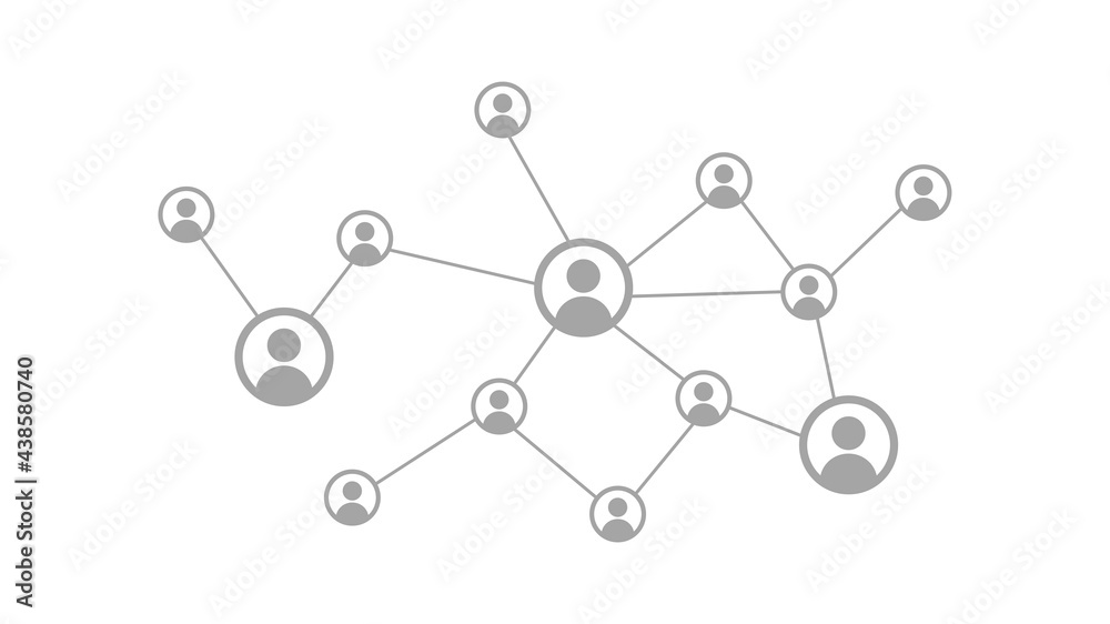 Social network diagram. Network connection. Cooperation and ...
