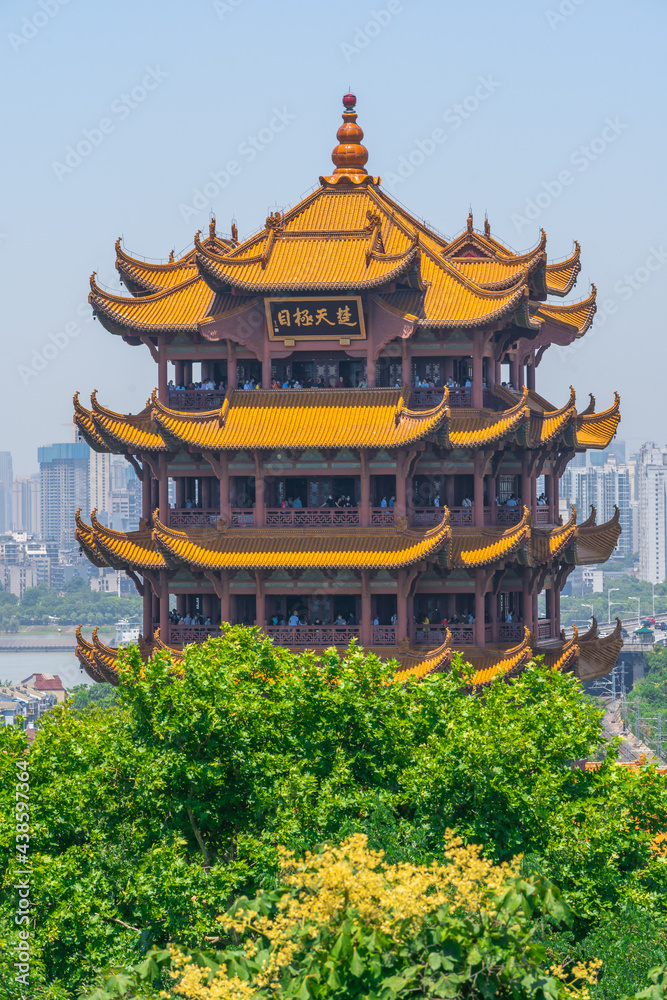 Wuhan landmark .The yellow crane tower , located on snake hill in Wuhan ...