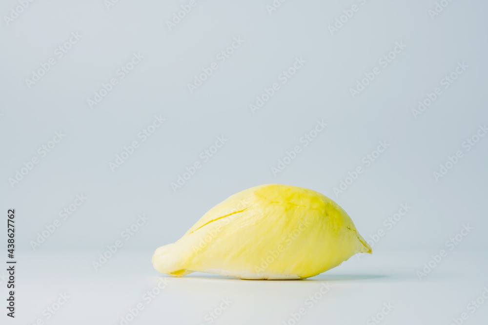 Durian mon thong is king of fruits durian on white background. Pulp of ...
