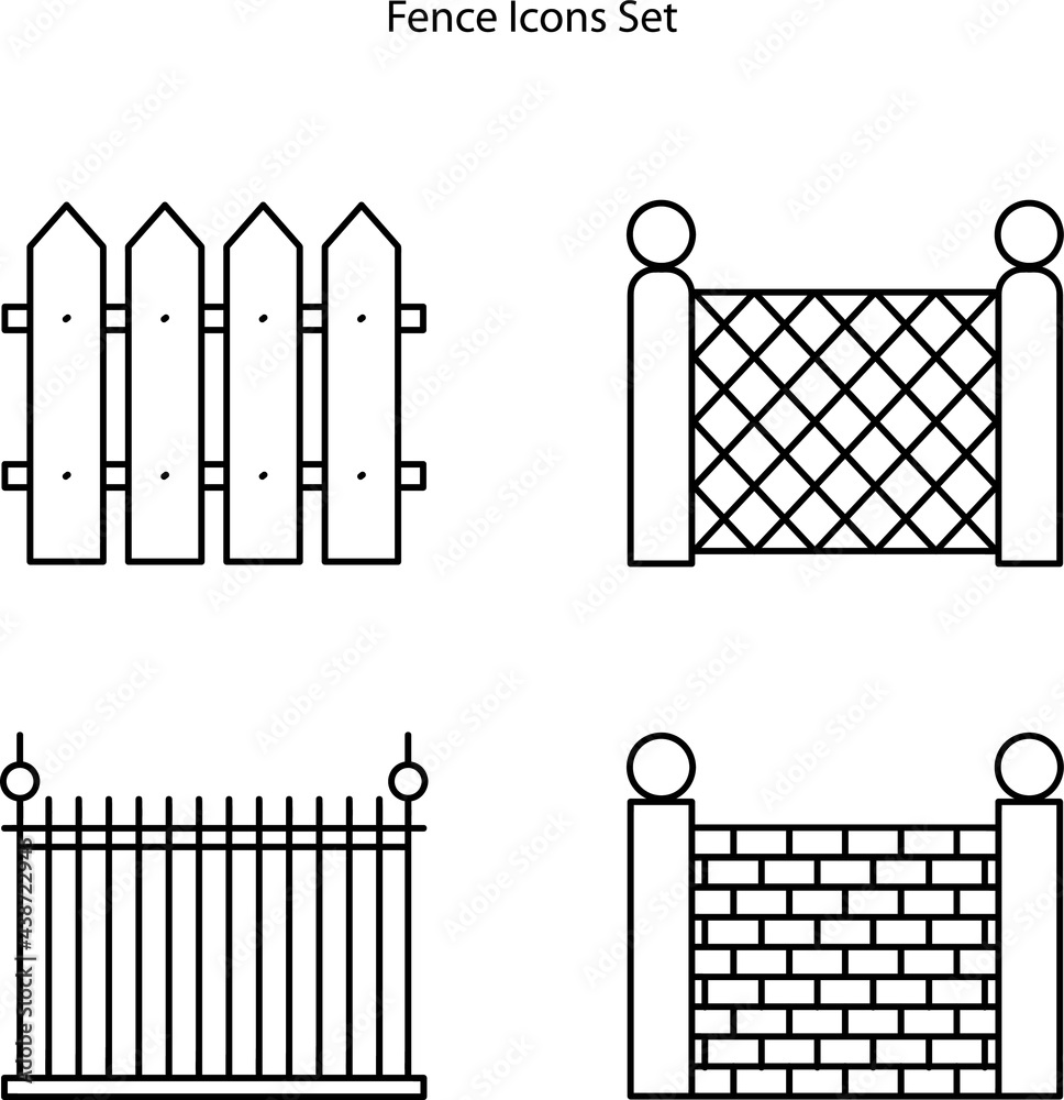 fence icon isolated on white background. fence icon thin line outline ...