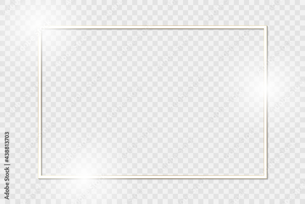 White shiny glowing vintage frame with shadows isolated on transparent ...