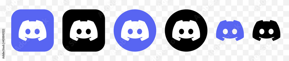 Discord logo company. Isolated icons set, Discord social media ...