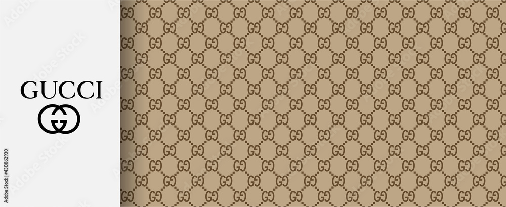 Official Pattern Gucci in brown color. Vector illustration. Stock ...