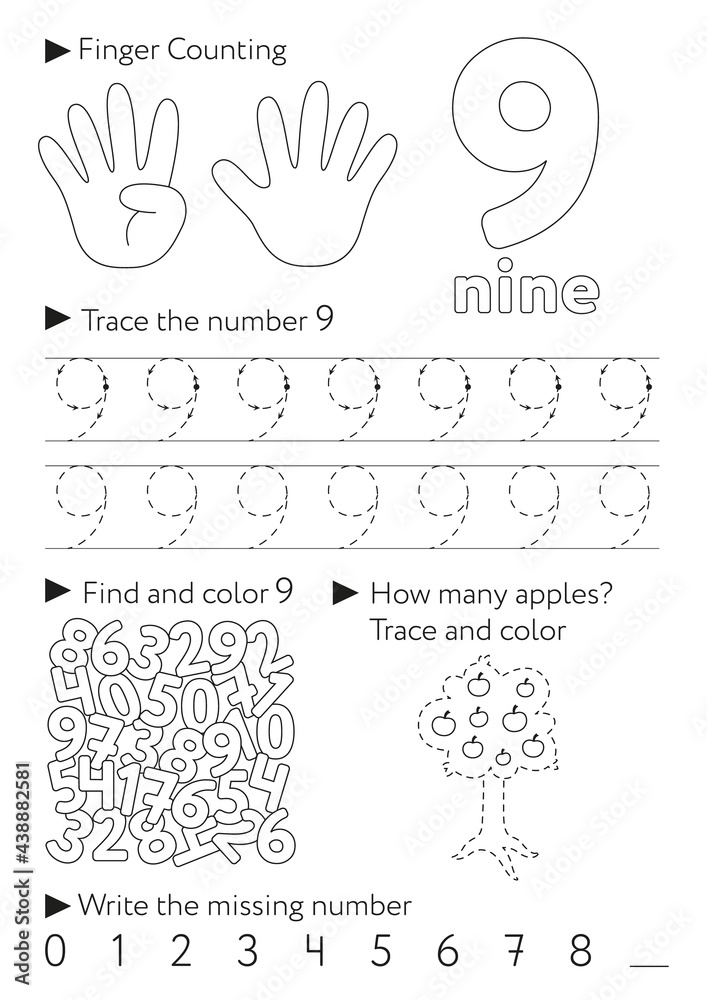 Worksheets for learning numbers. Learning and activity for kids. Number ...