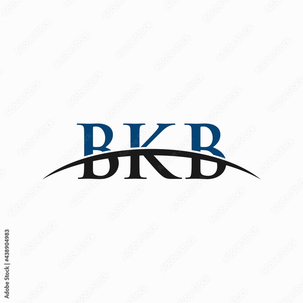 BKB initial overlapping movement swoosh horizon, logo design ...