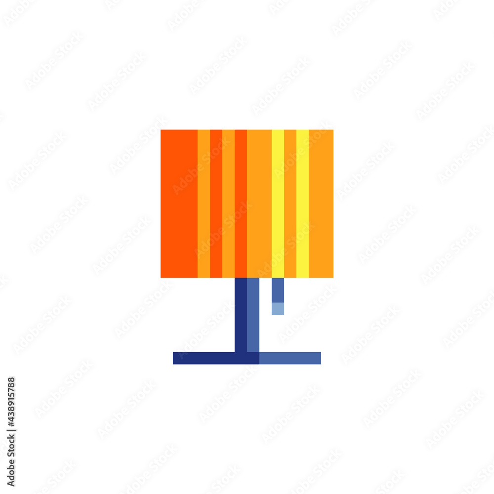 Table lamp icon. Pixel art style design. 8-bit sprites. Isolated vector ...