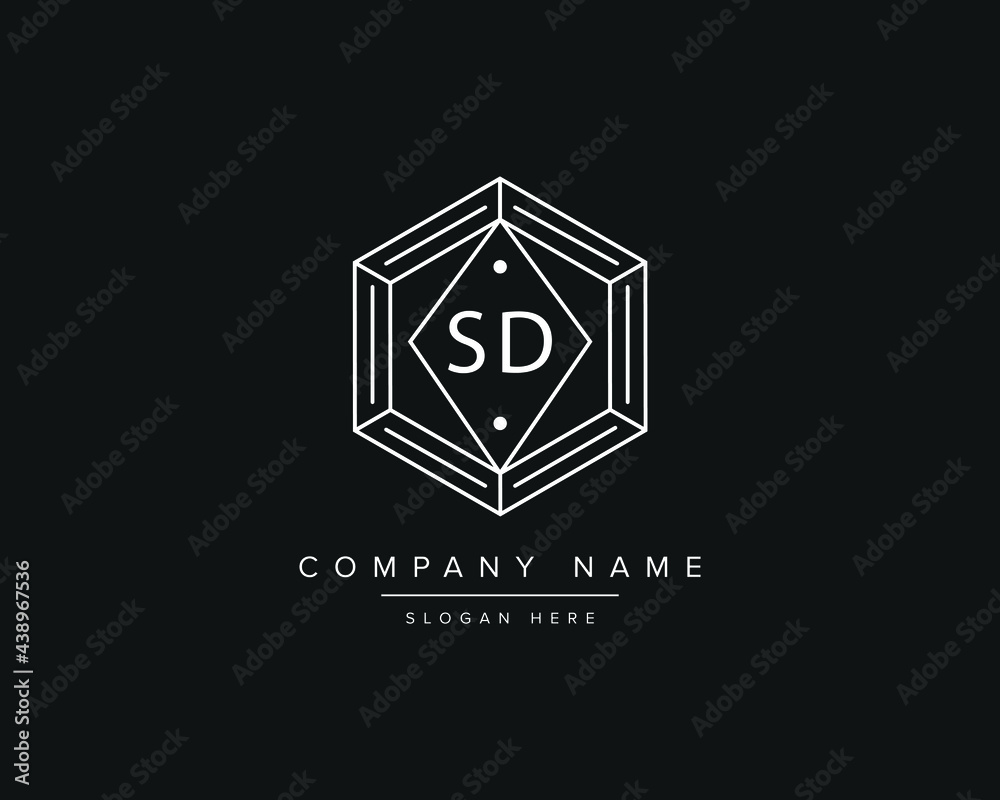 Alphabet letter SD logo design vector Stock Vector | Adobe Stock